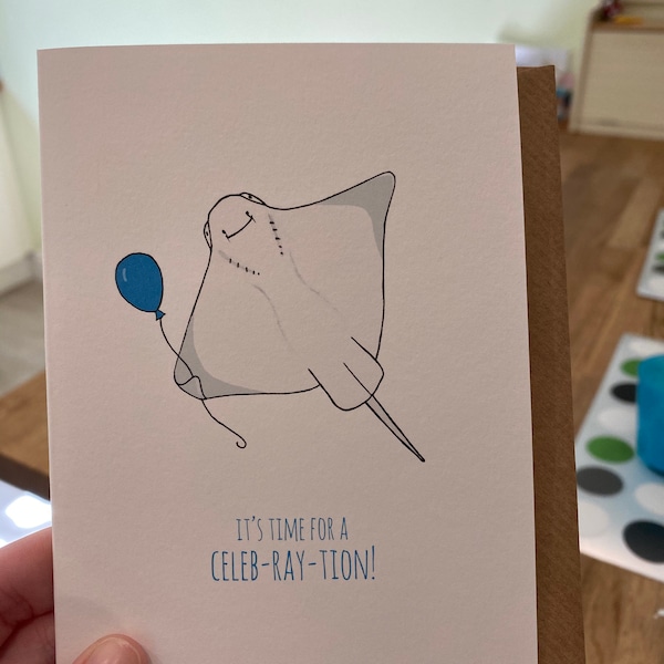Sting Ray Card, Birthday Card, Cute Birthday Card, Funny Cards ...