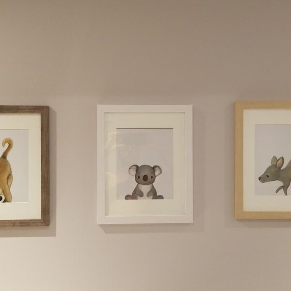 Australian Animal Print Set / Kangaroo Joey, Echidna Puggle, Wombat ...