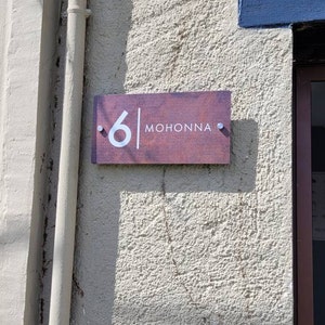 House Number Sign Printed Rust Effect Address Signage Rusty Effect ...