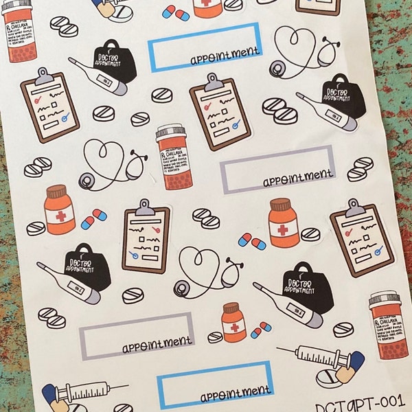 Doctor Appointment Planner Stickers (health and Wellness, Habit ...