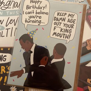 Will Smith Slap Funny Birthday Card, Funny Birthday Card, Will Smith ...