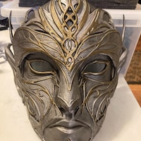 Dark Elf Full Face Mask - 3D Printed Décor, Costume, Cosplay, Unpainted ...