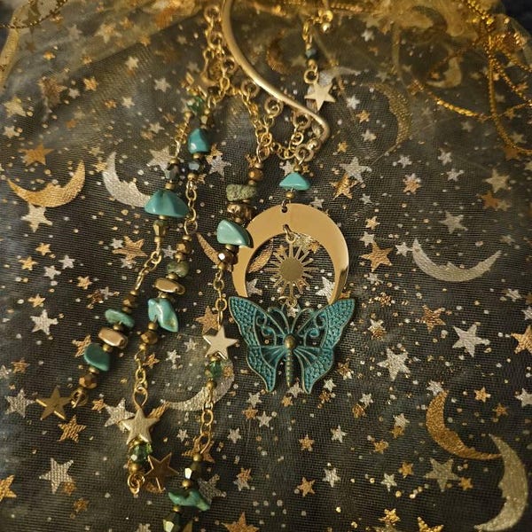 Luna Raven Ear Cuff With Purple Quartz Crystal, Bird Skull Ear Cuff ...