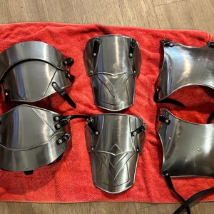 Medieval Pouldron Gorget Bracers Armor, Larp Armor, Cosplay Armor, Sca ...