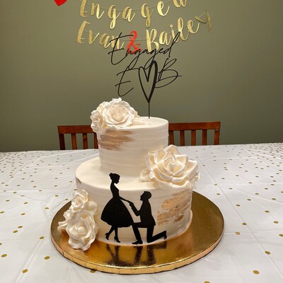 Engagement Cake Topper Marriage Proposal Cake Topper Bridal Shower ...