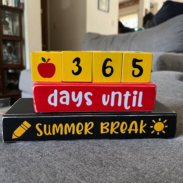 365 Days Until Summer Countdown, Summer Countdown Blocks, Custom Summer ...