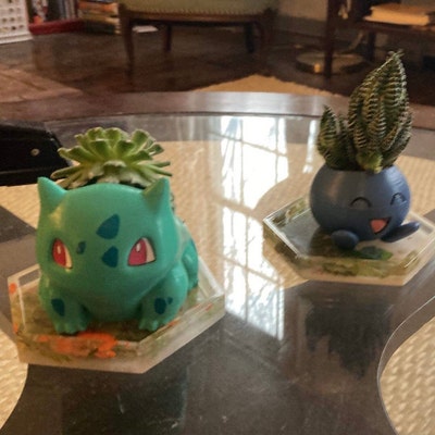Painted Bulbasaur Planter With Live Succulent/cactus Green/shiny ...