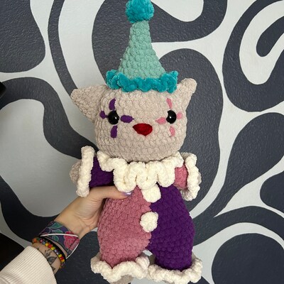 Crochet Jester Kitty and Bunny Pattern. Crochet Jester Bunny. Crochet ...