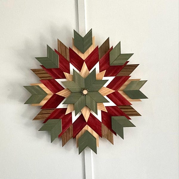 Mosaic Barn Quilt Wall Art- Rustic Wooden Wall Art- Farmhouse Wall Art ...