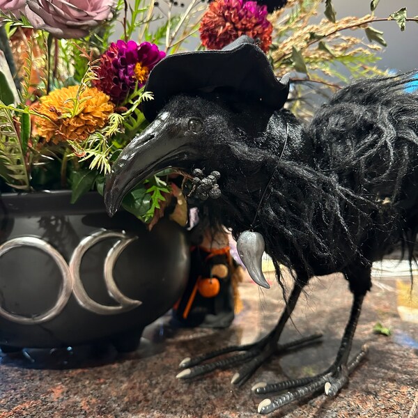 Raven, Black Raven, Crow, Halloween, Raven With Beard, Pose Able, Goth ...