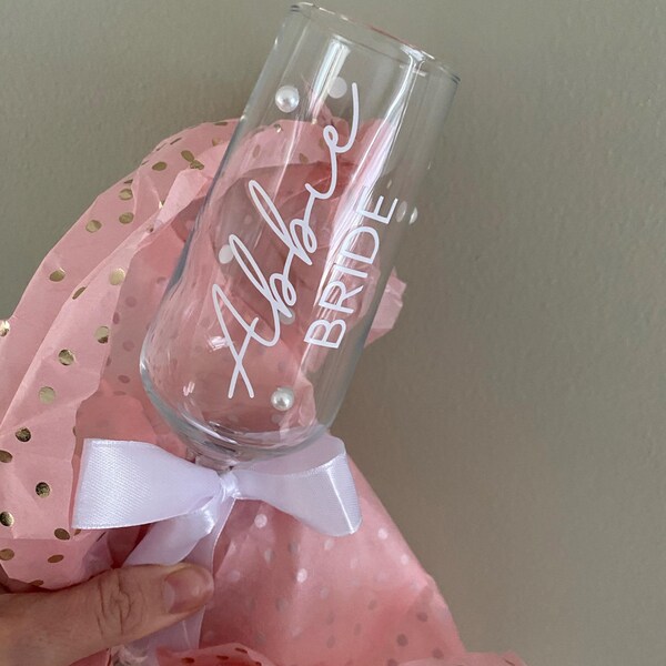 Personalised Pearl Flute, Champagne Glass, Champagne Flute, Bridesmaid ...