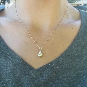 Tear Drop Cremation Urn Necklace in 14K Real Gold, Keepsake Memorial ...