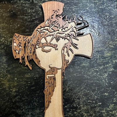 Jesus and Cross Laser Cut File. Vector File for Laser Cutting. Wall Art ...