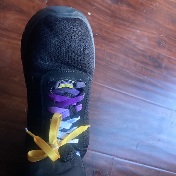 Non-binary Lace Locks — Subtle Pride Shoelace Shoe Charm Agender ...