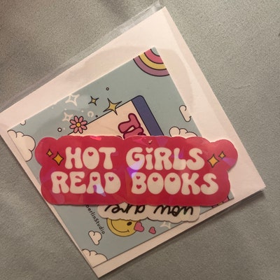 Hot Girls Read Books Sticker Holographic Waterproof Kindle Laptop Funny ...