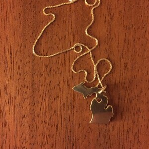 Michigan necklace personalized Sterling Silver Michigan state | Etsy