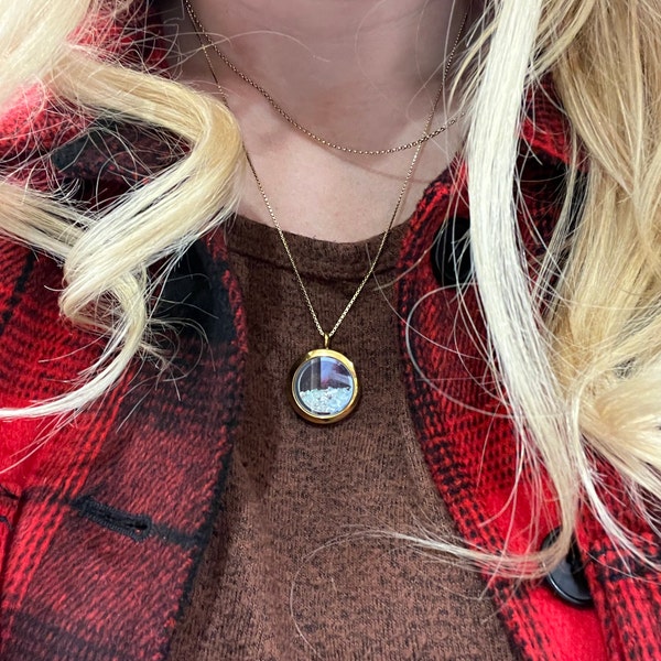 Cremation Locket for Ashes, Human Ash Keepsake, Gold Cremation Necklace ...