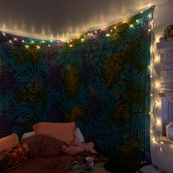 Tie Dye Celtic Tree of Life Tapestry, Irish Twin Bed Spread ...