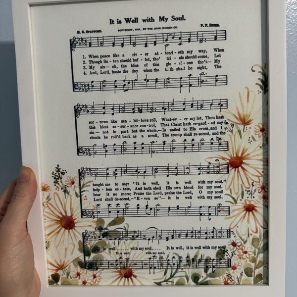Watercolor Hymn Art Print “it is Well” Forest Landscape - Etsy