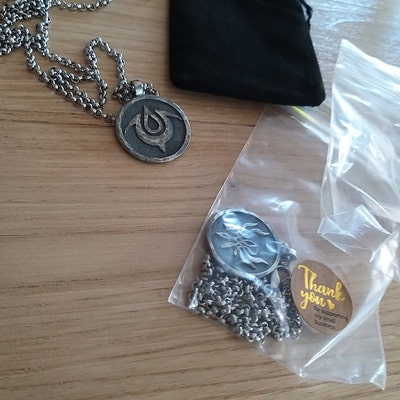 925 Sterling Silver Fire Emblem Crest of Flames Metal Pendant Necklace ...