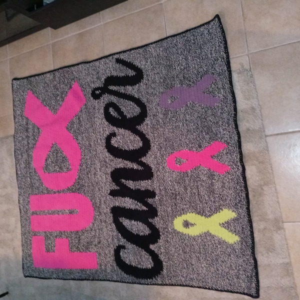 Cancer Crochet Blanket Pattern, Chemo Crochet, Awareness Ribbon Pattern ...