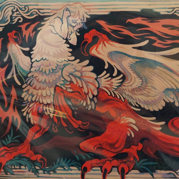 Red Dragon Falin Art Print 7.5x11 Dungeon Meshi Art - Etsy