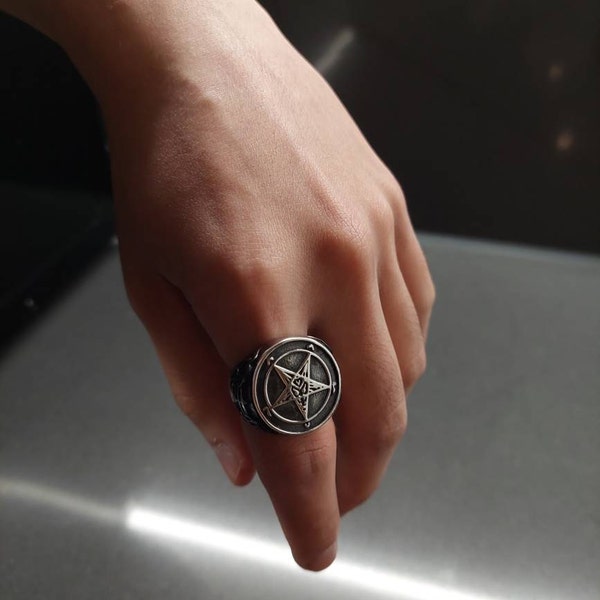 Blue Gemstone Dragon Claw Signet Ring Mens Rings Gothic Alternative ...