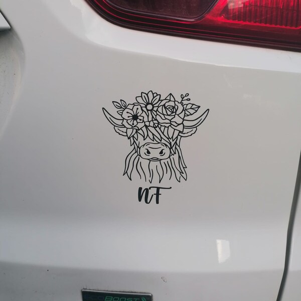 Personalized Large Highland Cow | Cattle | Car Decals | Stickers ...