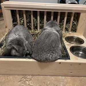 Rabbit Hay Feeder 3 in 1 Hay & Food Bowls With Litter Tray - Etsy UK
