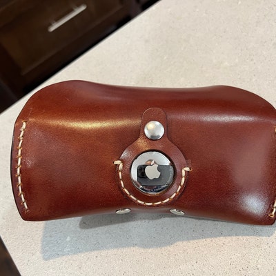 Leather Glasses Case With AirTag Sleeve Personalized Eyeglass Case ...