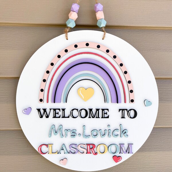 Boho Rainbow Welcome Classroom Sign Download | Laser Cut File | SVG| - Etsy