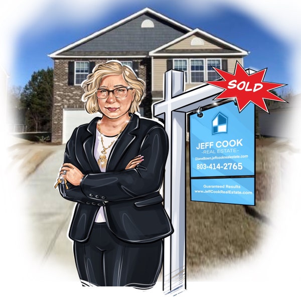 Cartoon Logo, Business Logo Portrait, Realtor Branding, Custom ...