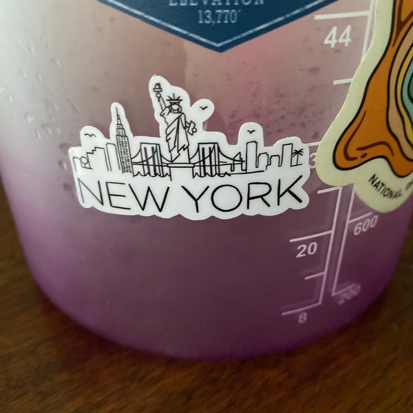 New York Skyline Vinyl Sticker, Manhattan,best Friend Gift, Birthday ...