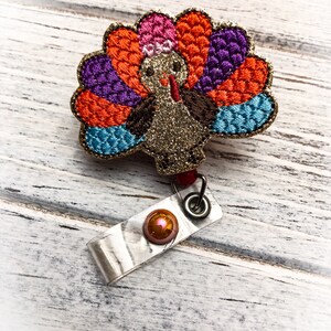 Turkey Feltie, Glitter Turkey Girl Feltie Embellishment, Thanksgiving ...