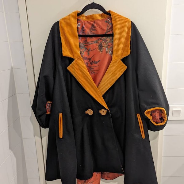 Swing Coat PATTERN - Digital Pdf + Video Tutorial, Coat, Jacket, Tailored, Balloon Sleeve ...