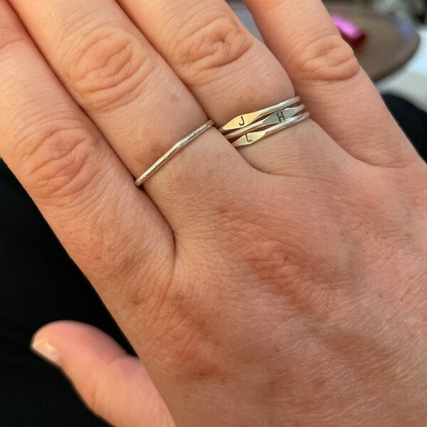 Tiny Initial Ring, Gold Fill or Sterling Silver, Personalizable Letter Ring by Lumin Jewelry ...