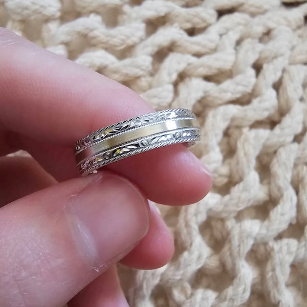 6mm Hammered Wedding Band for Men and Women, 925 Sterling Silver and ...