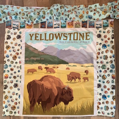 National Parks Poster Panel Yellowstone by Riley Blake Designs Outdoors ...