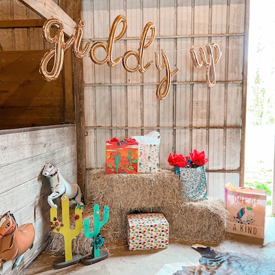 Giddy Up, Giddy up Banner, Last Rodeo, Farm Party Cowboy Birthday ...