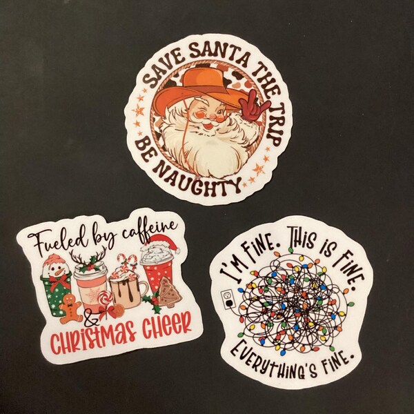 I'm Fine Everything is Fine Sticker, Christmas Sticker, Funny Laptop ...