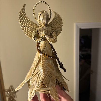 Christmas Topper Praying Angel. Straw Ornaments. Handmade Holiday ...