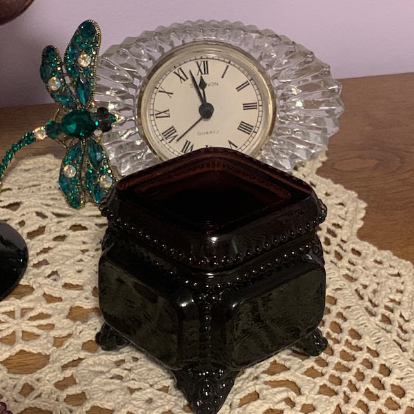 VINTAGE Imperial Glass Azure Blue Cape Cod Divided Spider Handled Dish ...