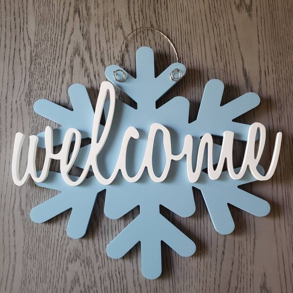 Winter Door Hanger, Snowflake Door Hanger, Snowflake Sign, Winter Door ...