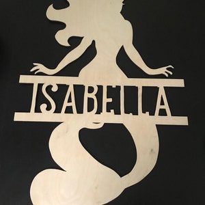 Mermaid Name Sign, Nursery Decor, Personalized Wood Sign, Wooden Name ...