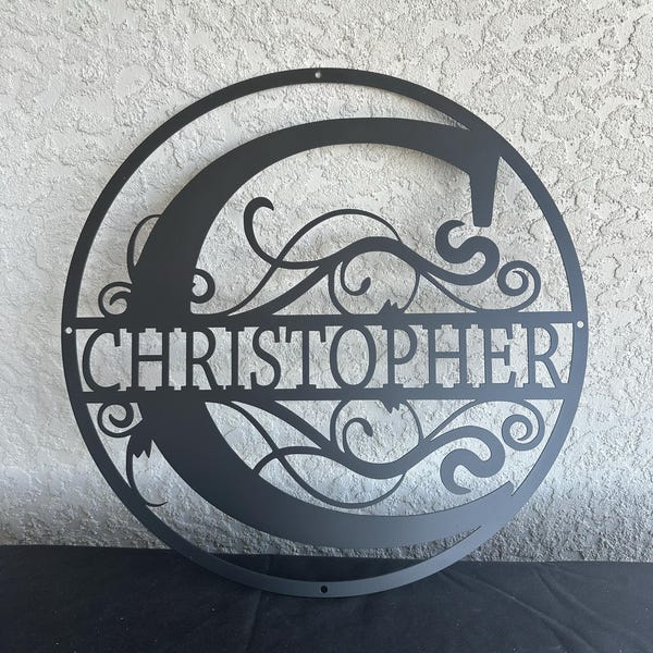 Metal Monogram Sign, Custom Metal Sign, Metal Name Sign, Initial Sign ...