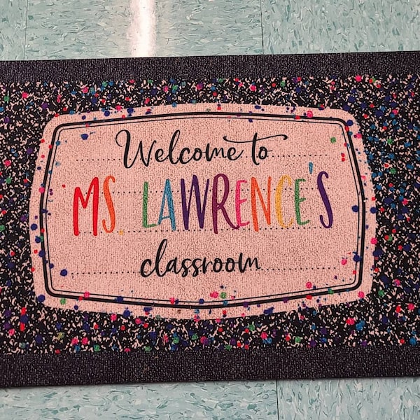 Custom Teacher Welcome Mat, Personalized Classroom Doormat, Back to ...