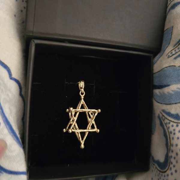 Heavyweight Large Star of David, Solid 14k Gold Pendant, Thick Gold ...