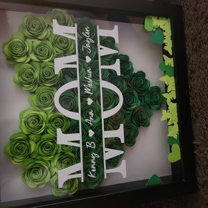 Mom Shadowbox With Flowers/mother's Day Gift/customized Mom Gift/paper ...