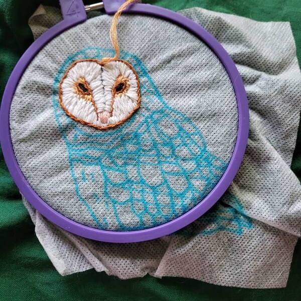 Barn Owl Embroidery Pattern PDF / Digital Hand Embroidery / Beginner / Bird Spooky Halloween ...