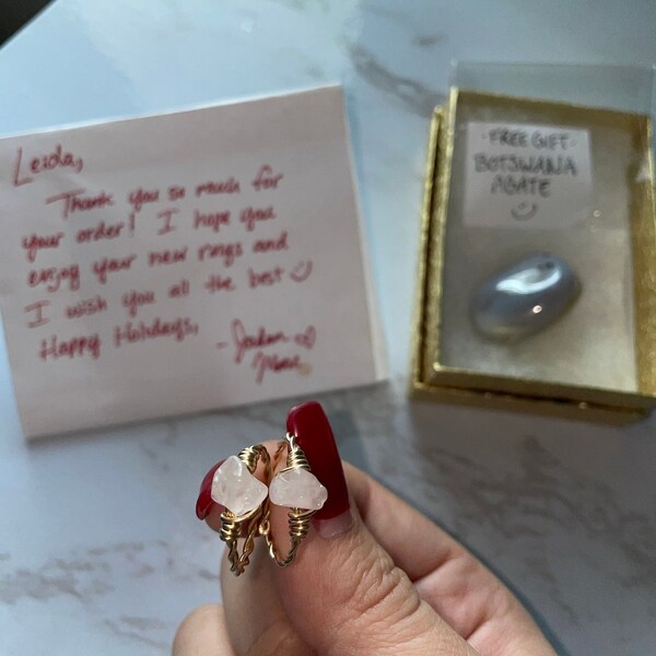 Adjustable 14k Gold Fill Wire Wrapped Crystal Ring / Gold Gemstone Ring ...